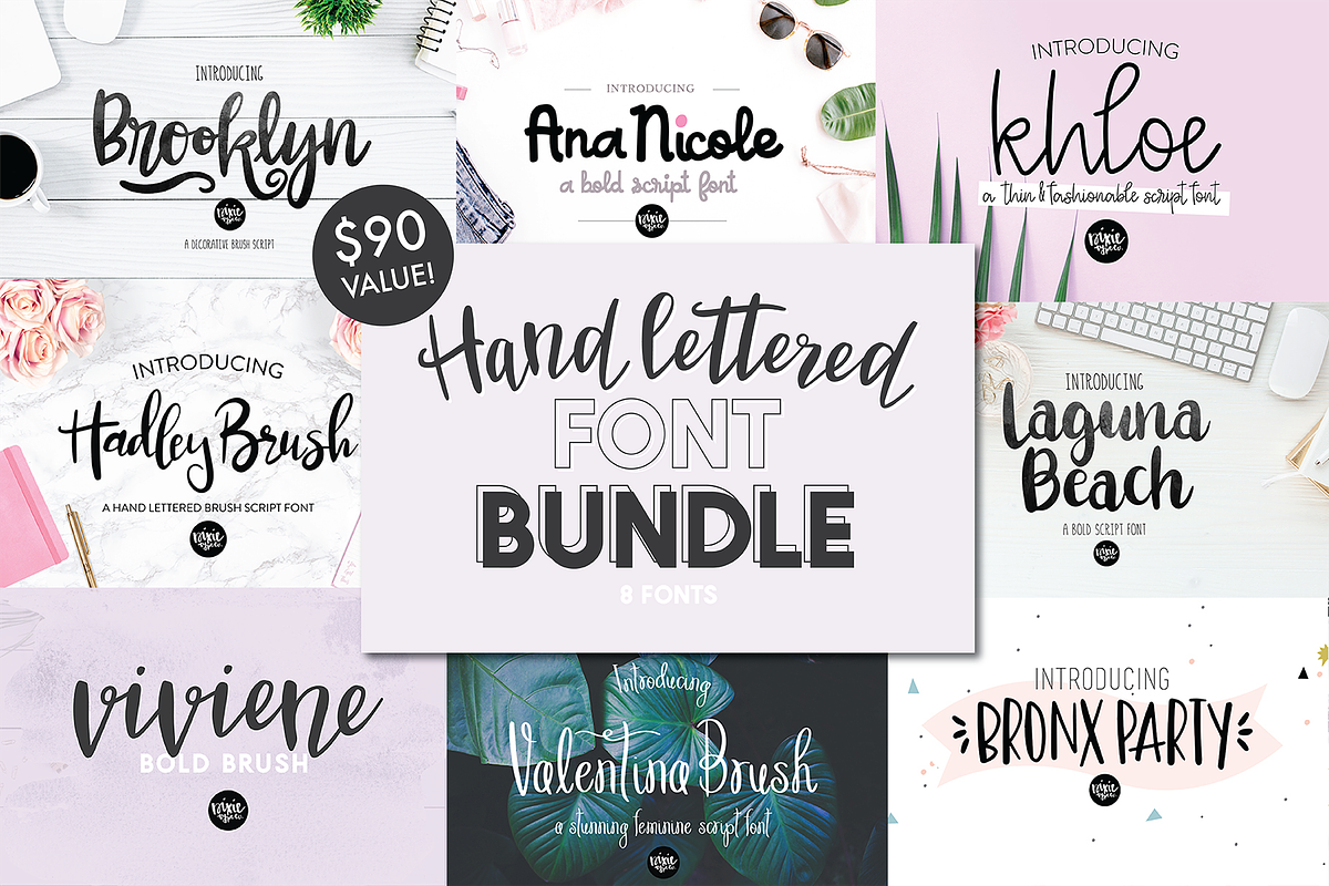 80% OFF Hand Lettered Font Bundle, a Script Font by Blush Font Co.