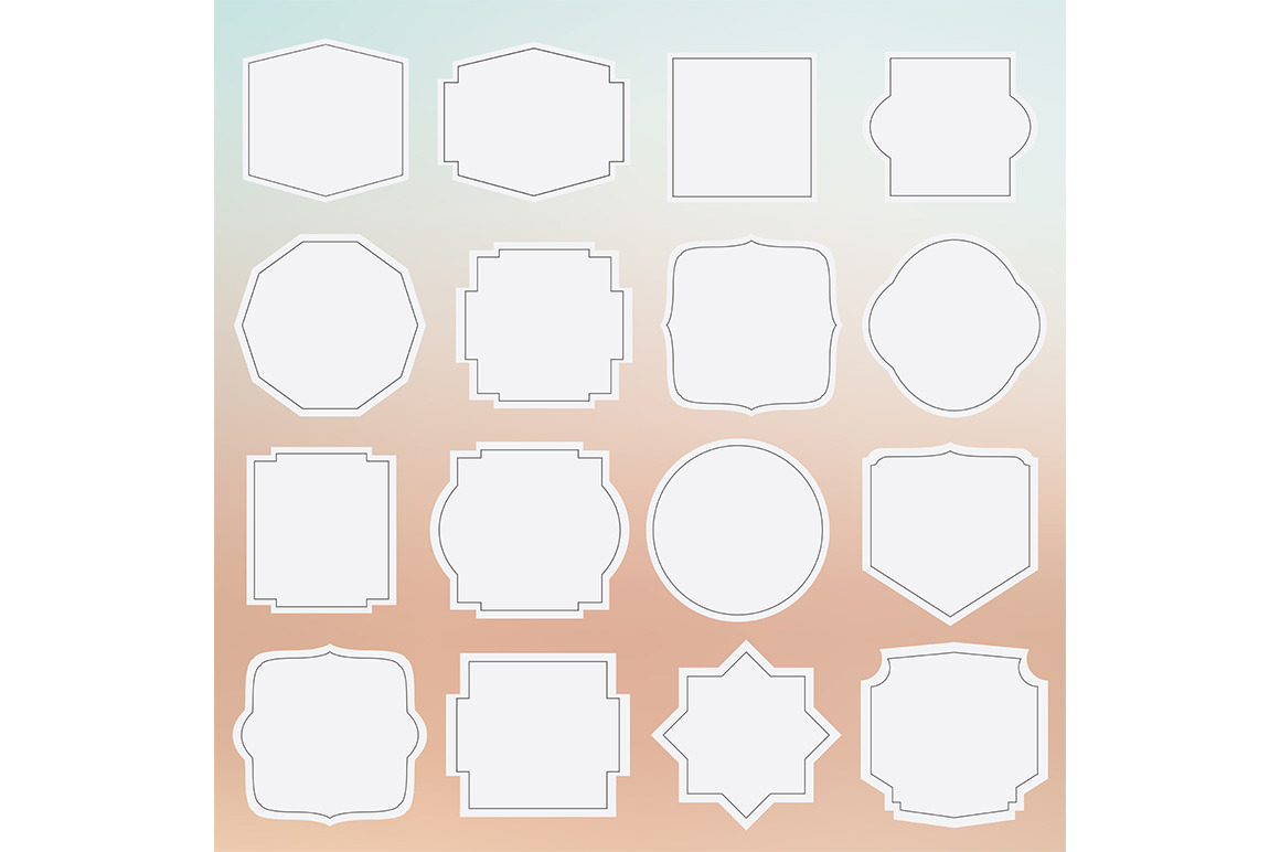 Set of elegance blank grey labels, a Decorative Illustration by Booblgum