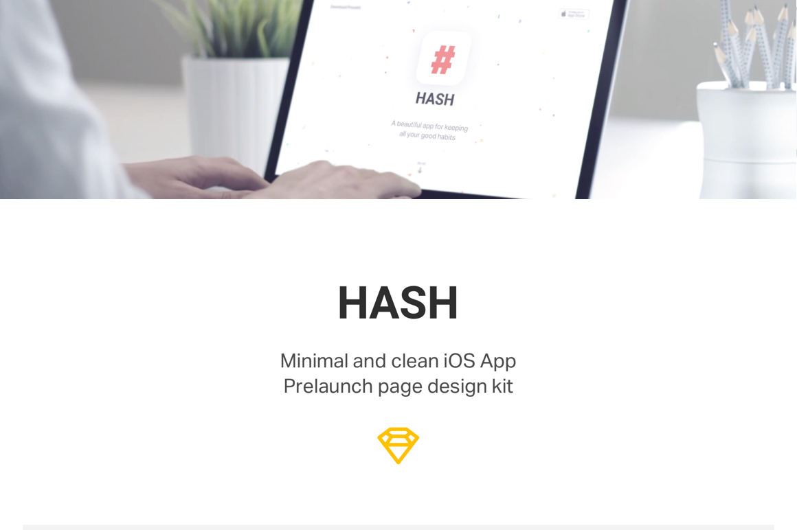 Hash - app landing page UI Kit, a Graphic by RisingThemes | Creative Market