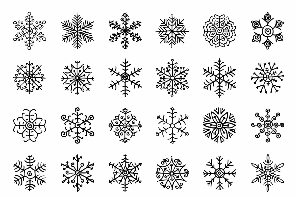 Separate Snowflakes Doodles. PNG, AI, an Object Graphic by Olya Creative