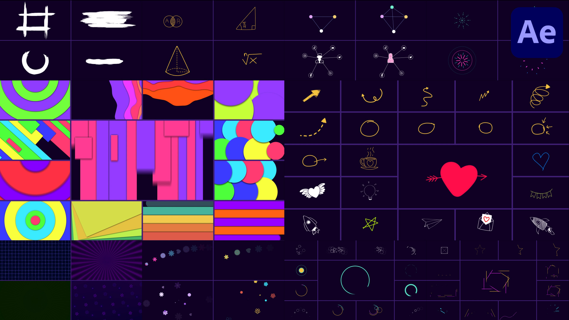 Shape Elements Pack After Effects | Creative Market