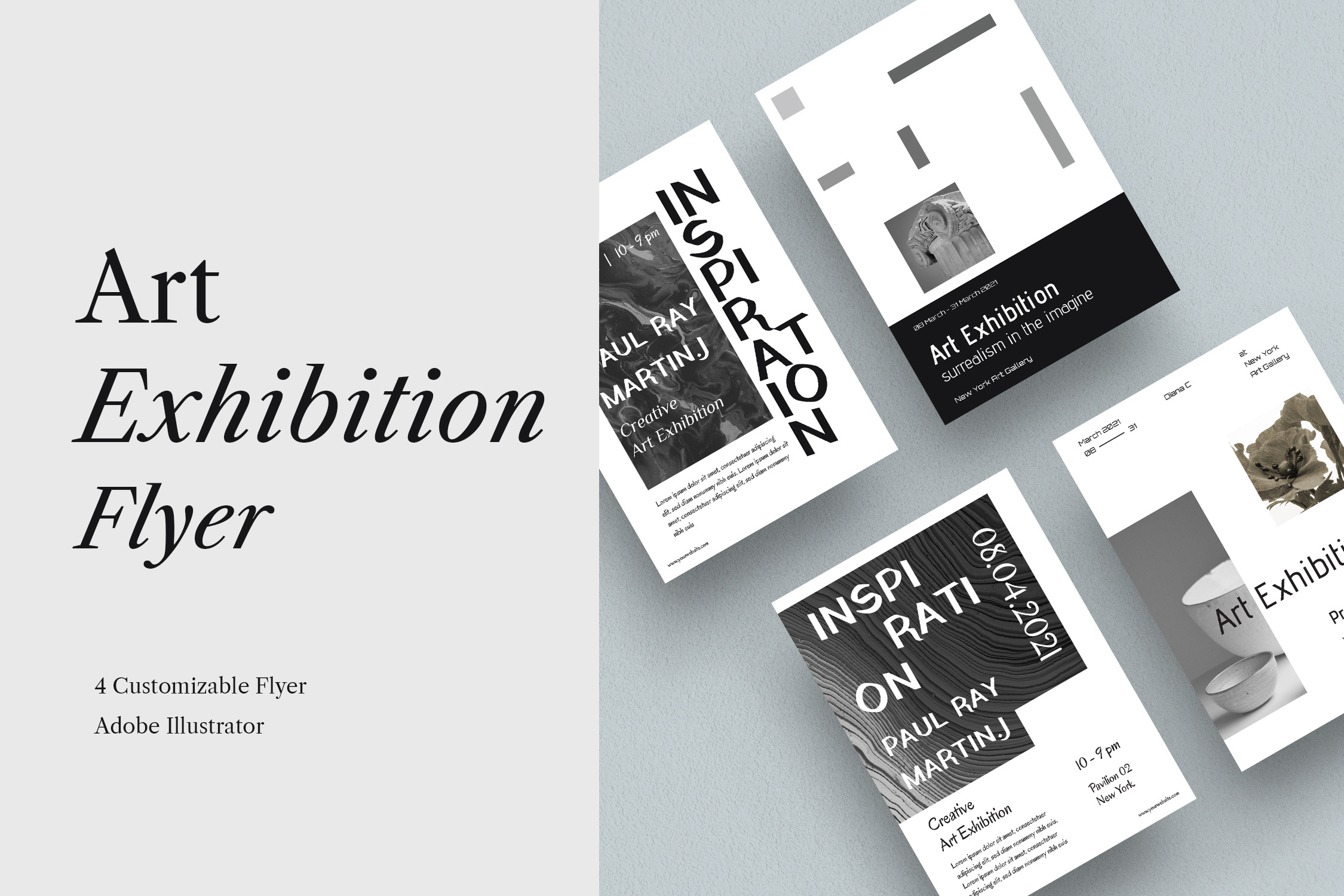 Art Exhibition Flyer Templates, a Brochure Template by SLAB! Design ...
