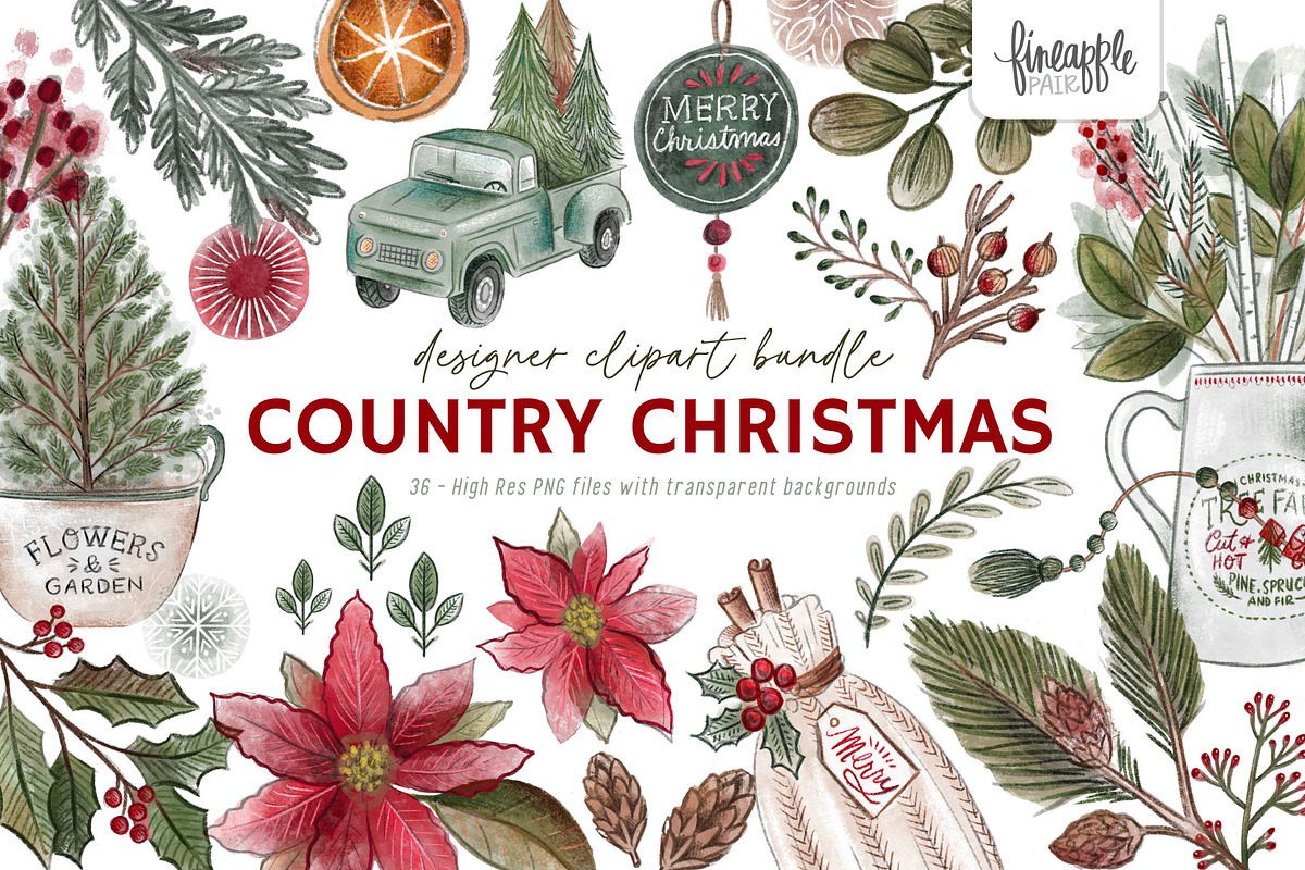 Country Christmas Clipart