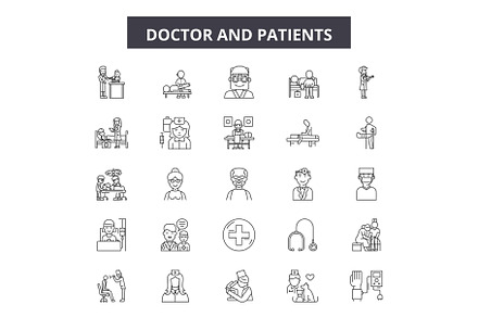 Patient line icons, signs set, an Outline Icon by urban icon