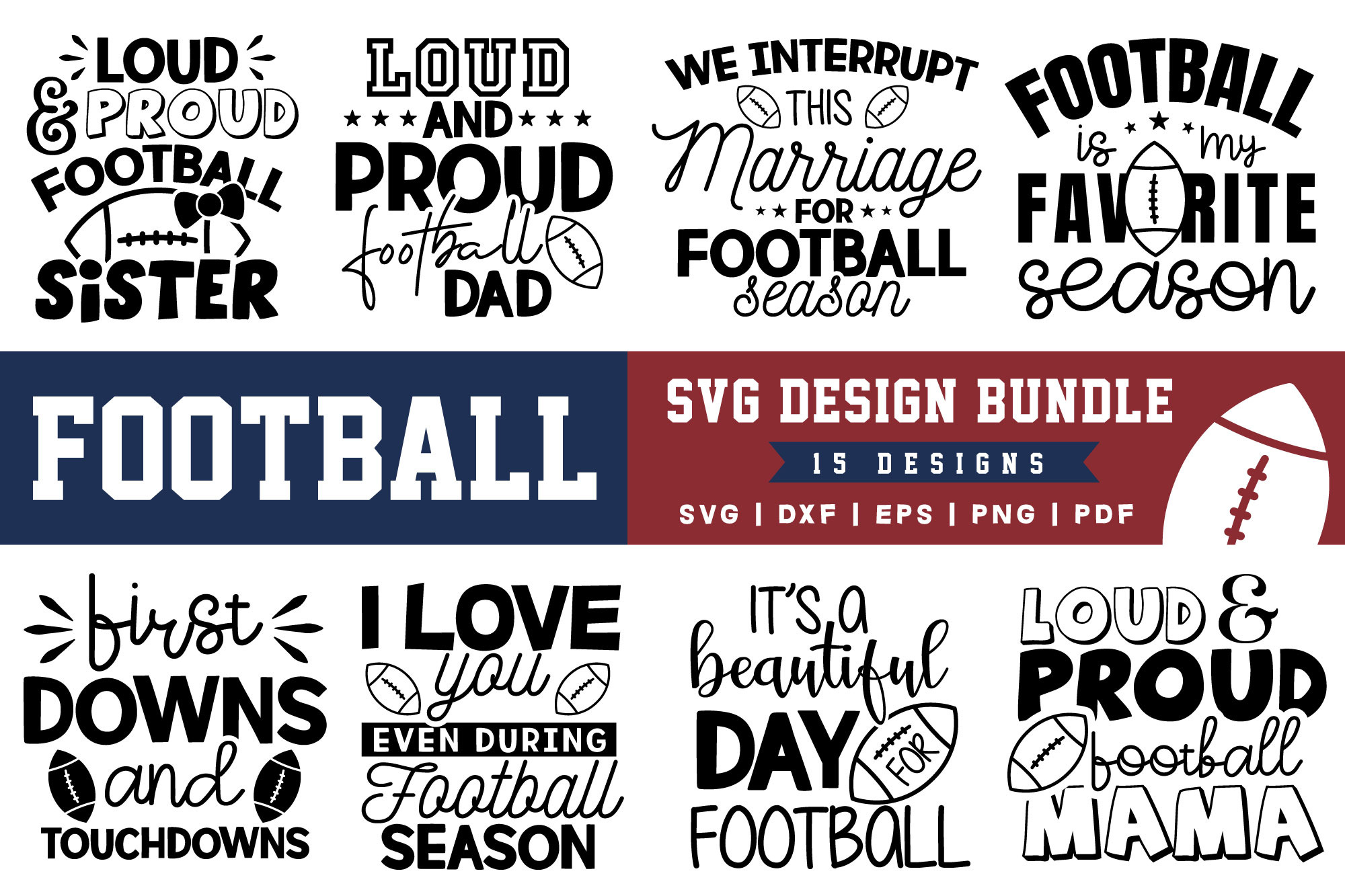 Football SVG Bundle Vol.2, a Graphic by CraftlabSVG