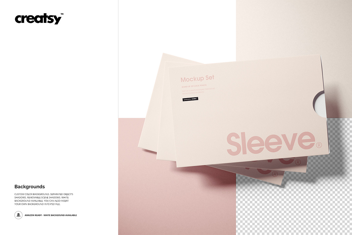 Collateral Sleeves Mockup Set type 1, a Household Mockup by creatsy5