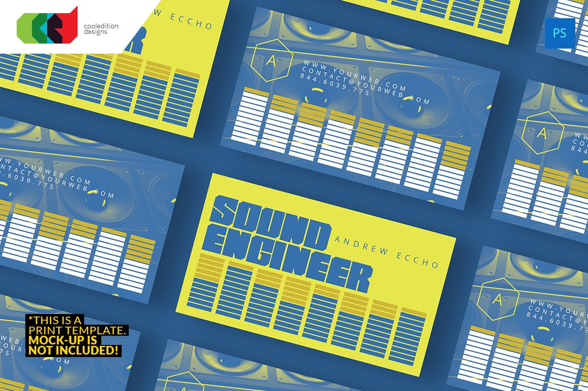 Sound Engineer - Business Card 46, a Business Card Template by Cooledition