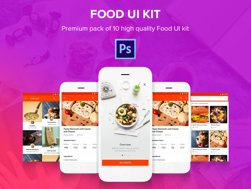 Food - Material Design Templates, a Templates & Theme by UICreative ...