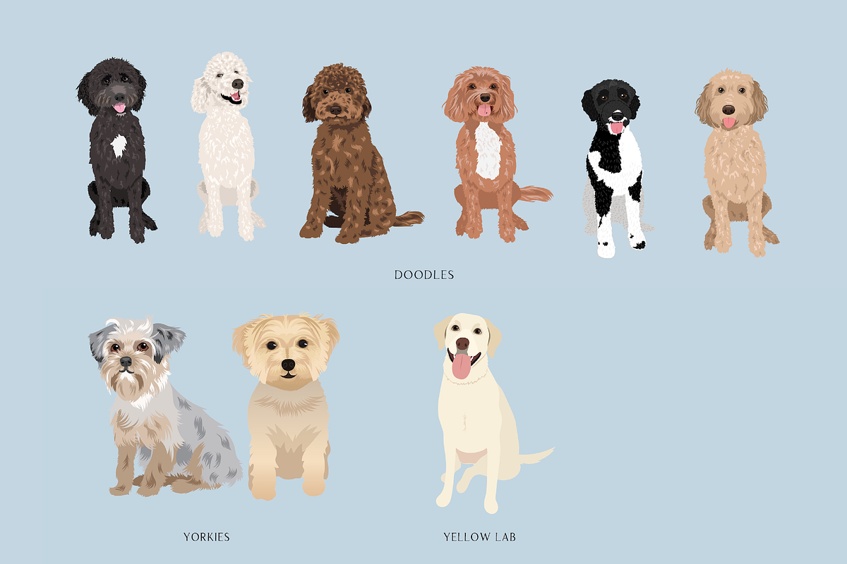 140 Dogs Clip Art Bundle Vector
