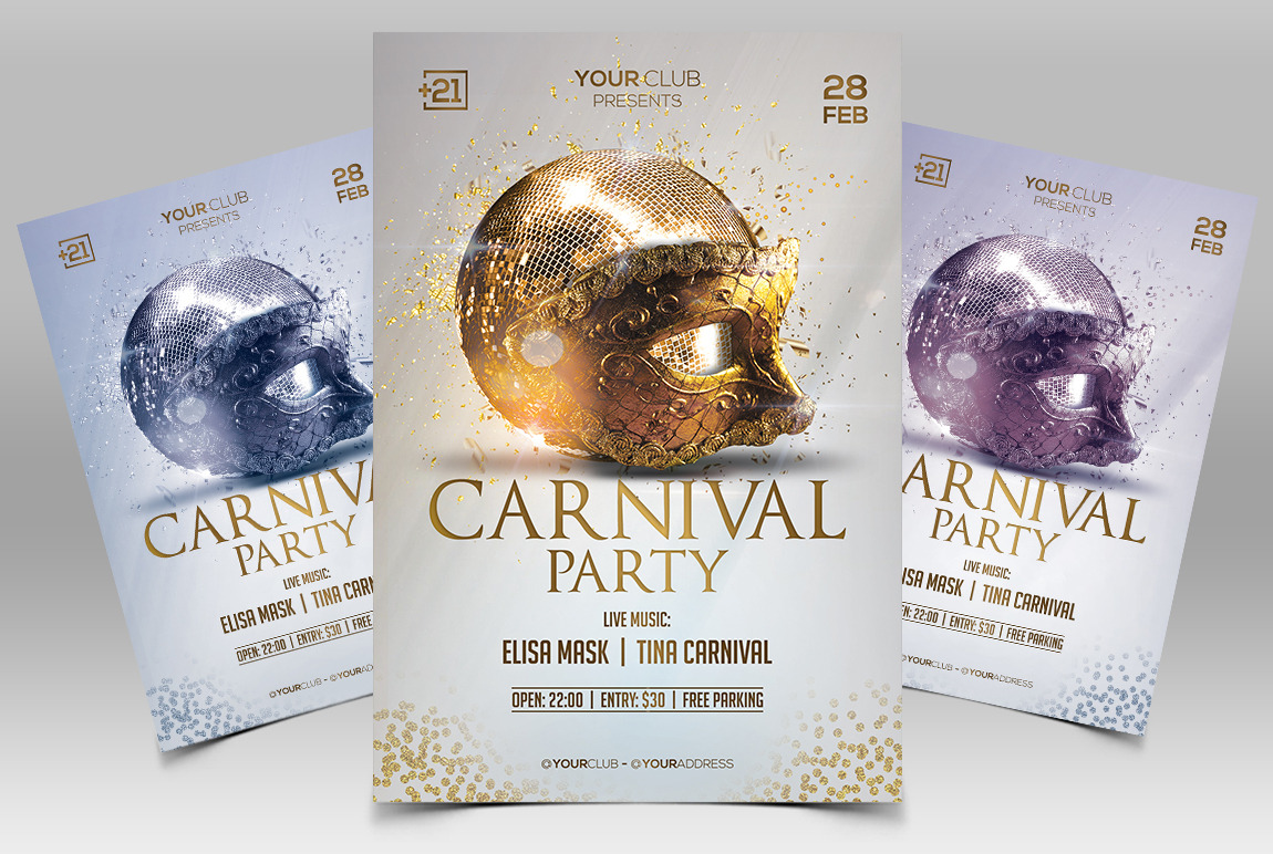 Carnival Party 2019 PSD Flyer, a Flyer Template by Naim Selmani