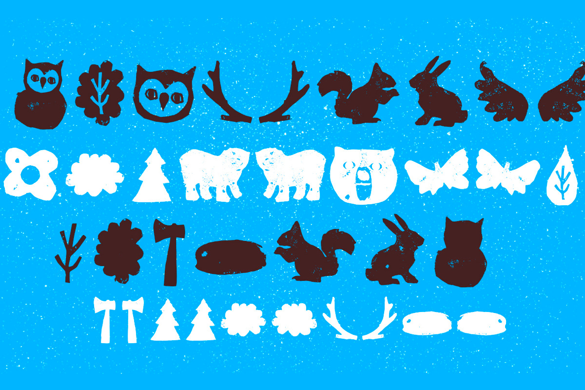 Forest 2 / all set Dingbat / 4 fonts, a Font by Rodrigo Typo