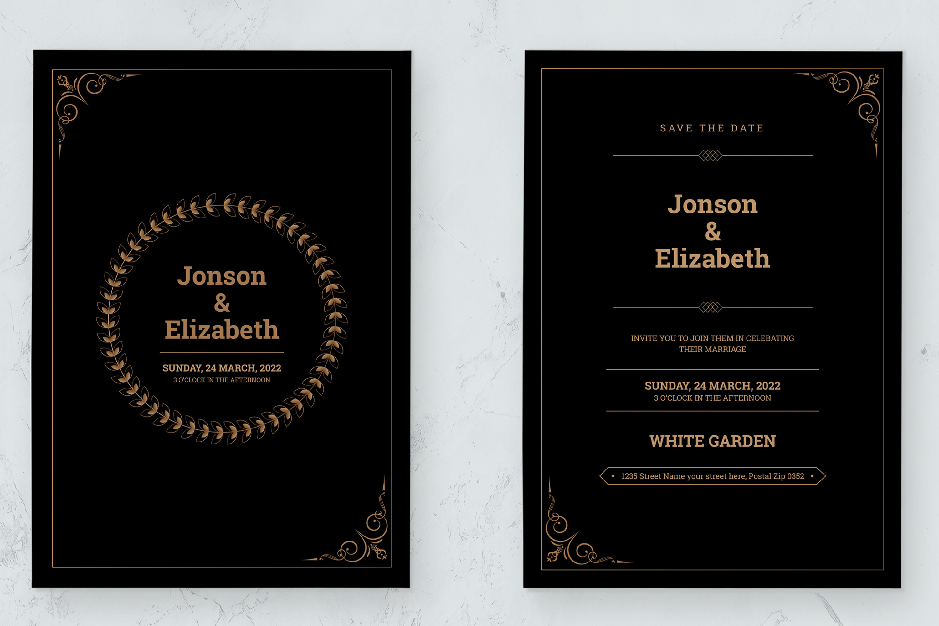 Black Invitation Card
