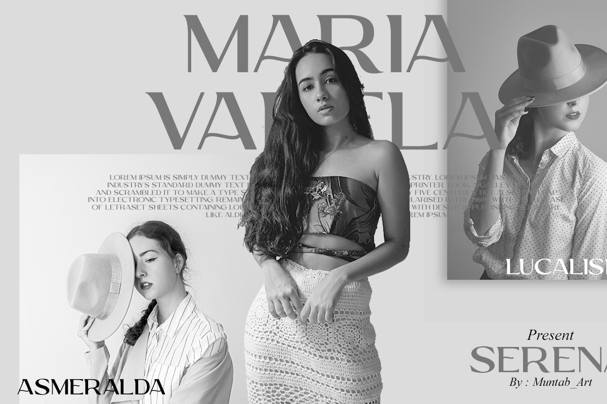 Serena | Modern Sans Serif, a Sans Serif Font by Muntab_Art