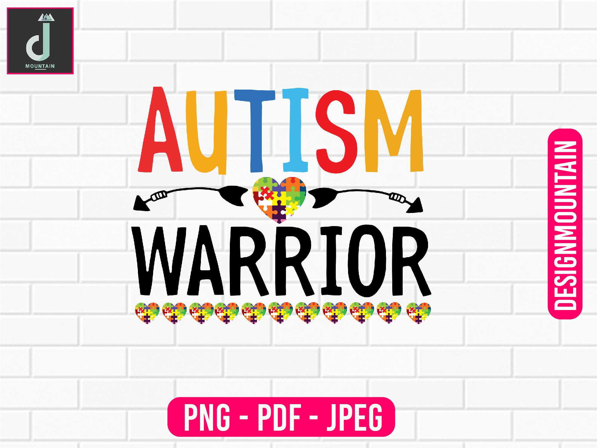 Autism warrior png design