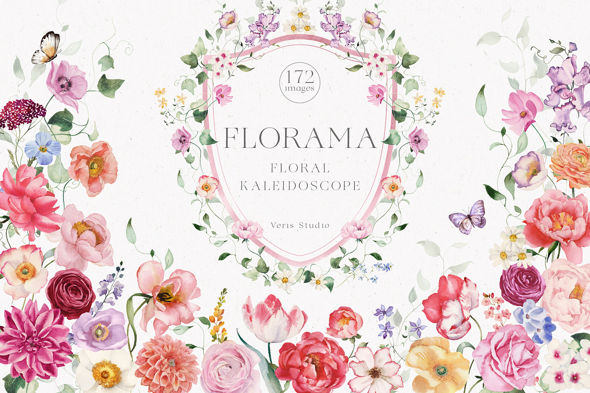 Florama Watercolor Floral Summer Set, a Decorative Illustration by ...