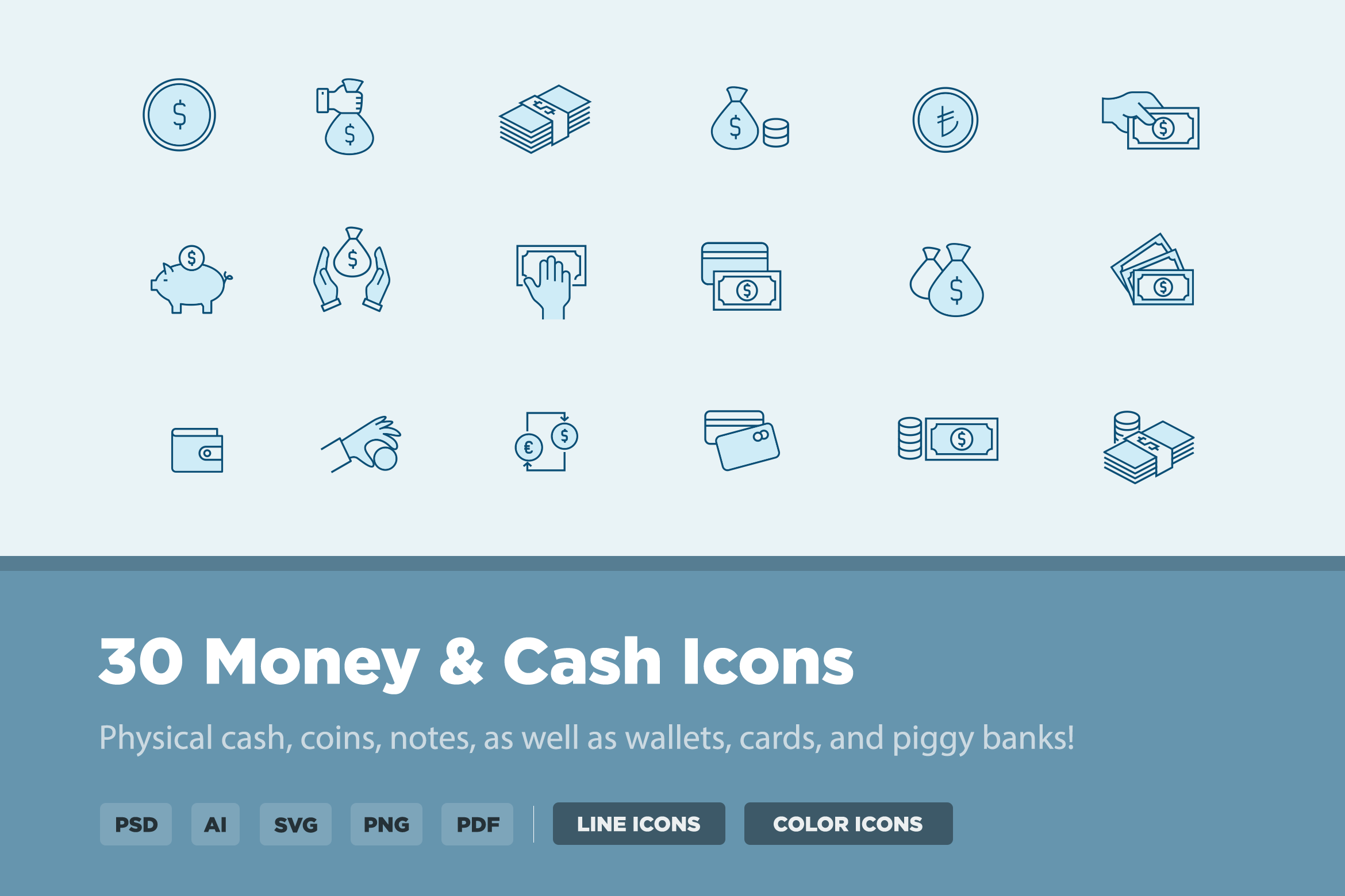30 Money & Cash Icons, an Icon by Creative VIP