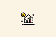 investment chart icon vector design