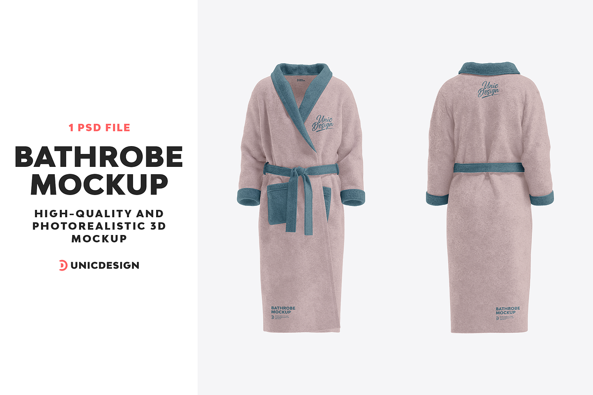 Bathrobe Mockup, an Apparel Mockup by UnicDesign