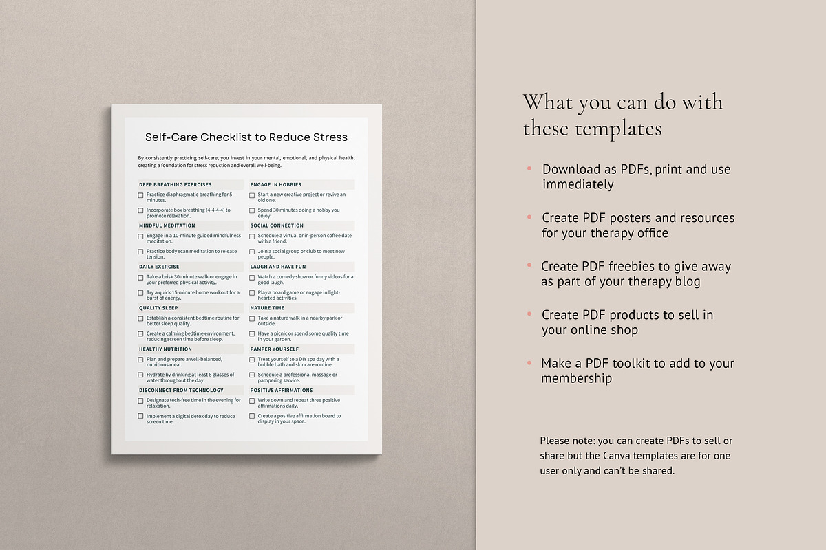 Coping With Stress Canva Templates, a Design Template by Miri Campbell
