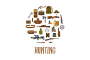 Hunting equipment and hunter, a Texture Graphic by KitVector