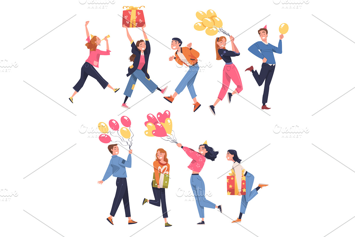 People Character Celebrating, a Person Illustration by TopVectors