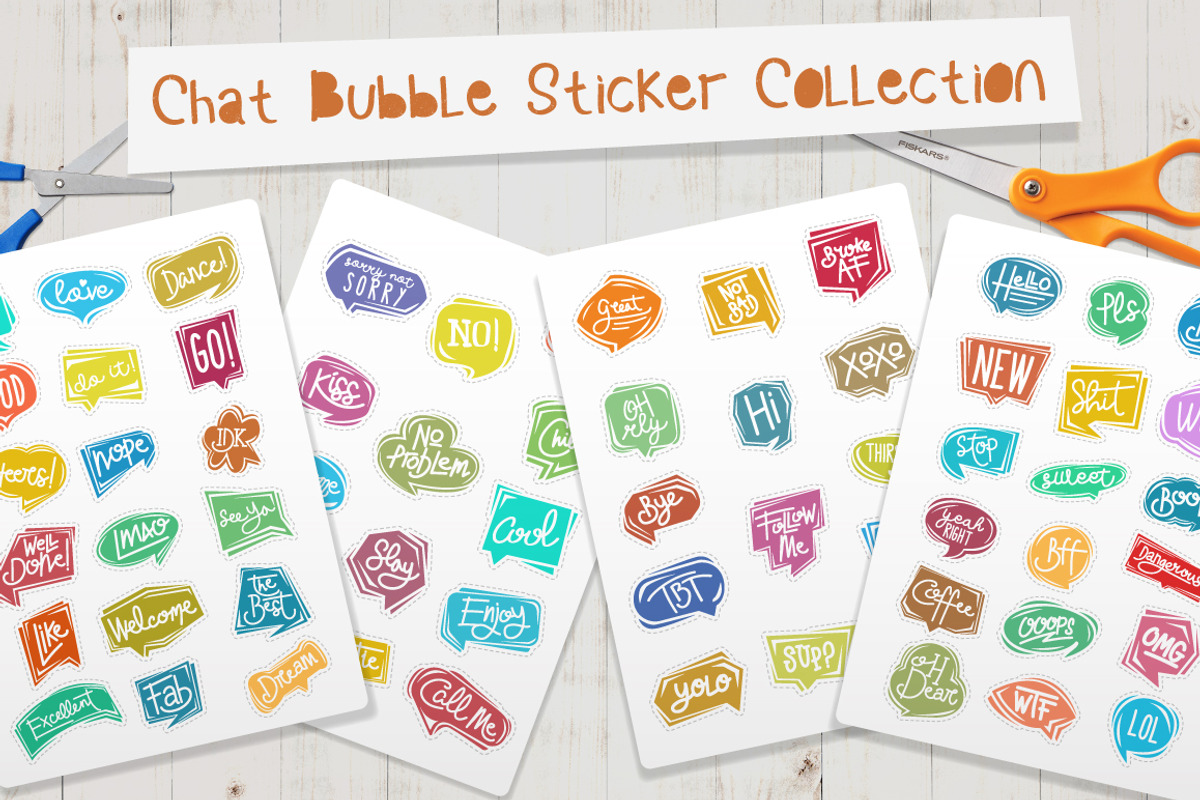 Chat Bubble Sticker Collection, a Symbol Font by Drizy