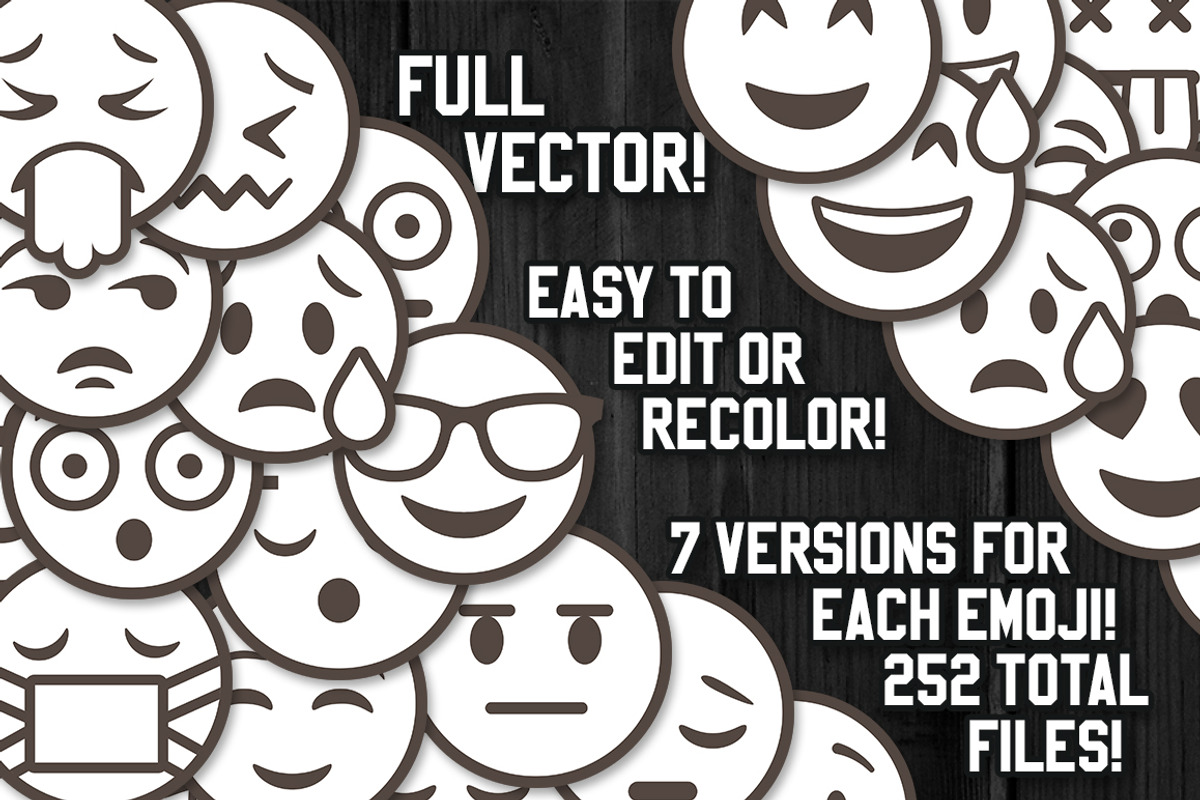 Big 36 Outlined Vector Emoji, an Outline Icon by Pingebat