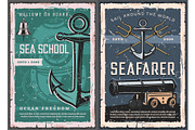 Sea school, marine nautical posters | Education Illustrations ...