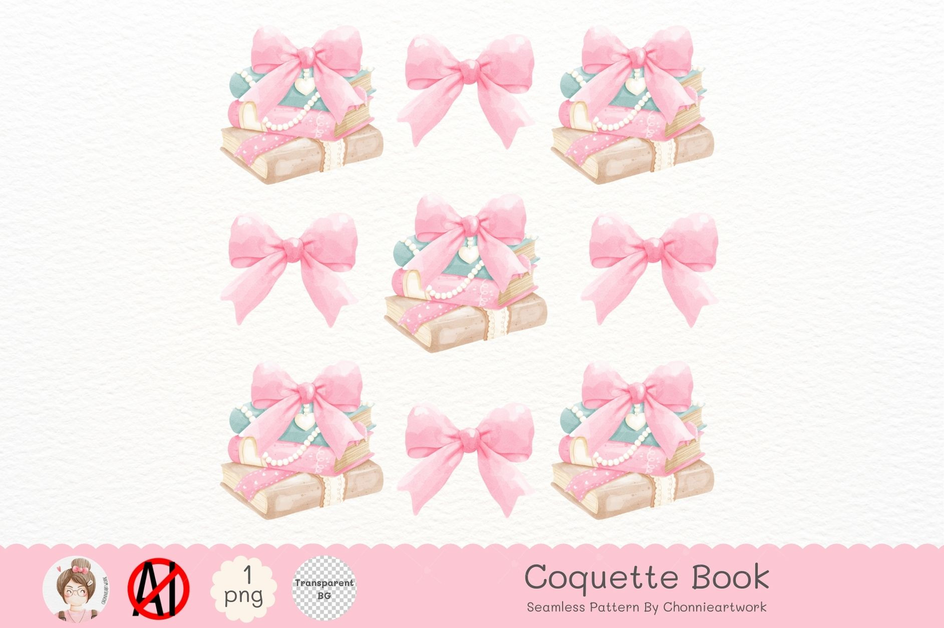 Coquette Book Clipart, an Object Illustration by Chonnieartwork