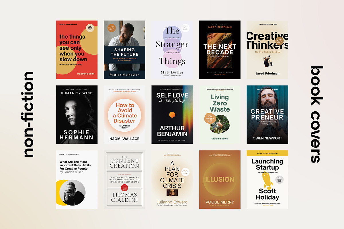 Non-fiction Book Covers Design BUNDLE