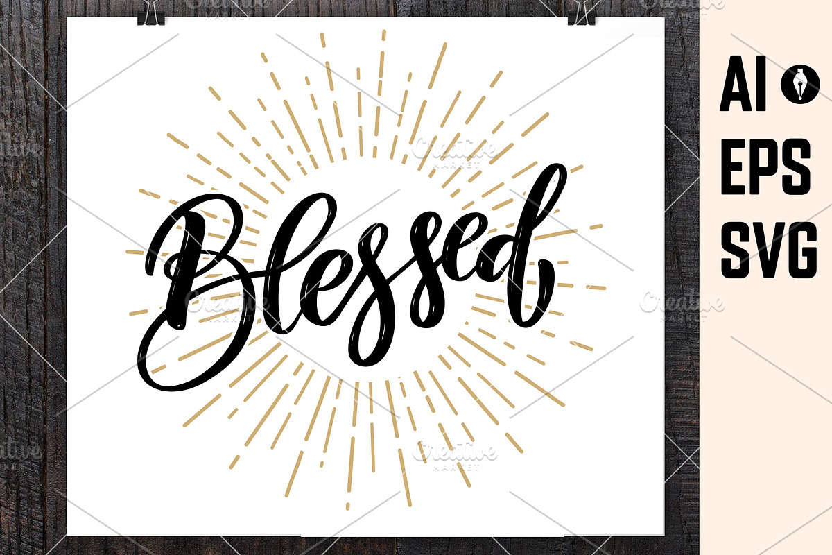 Blessed, Blessed Lettering SVG, AI, an Icon by Vectorhight | Creative ...