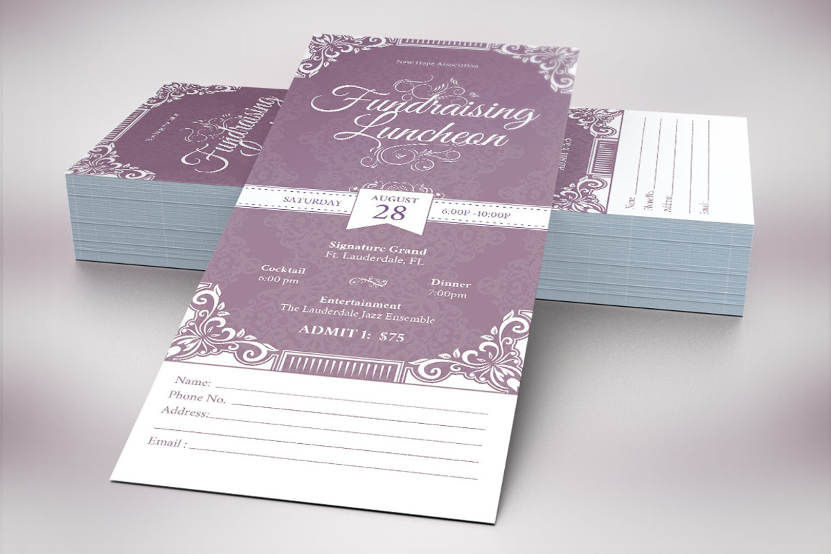 Vintage Luncheon Ticket Template, a Stationery Template by Godserv Designs