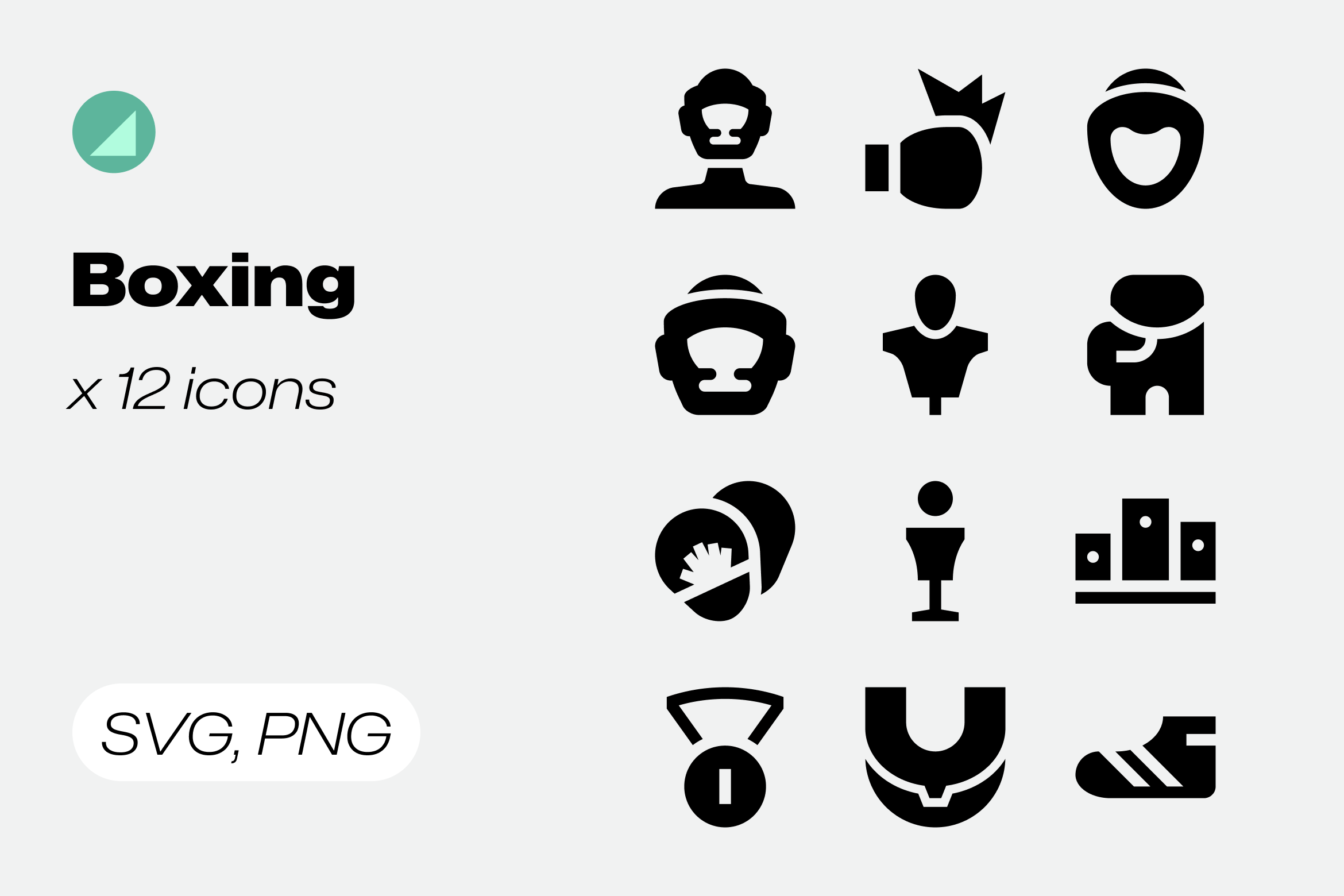 Basicons / Sport / Boxing Icons, a Solid Icon by EDT.Graphics