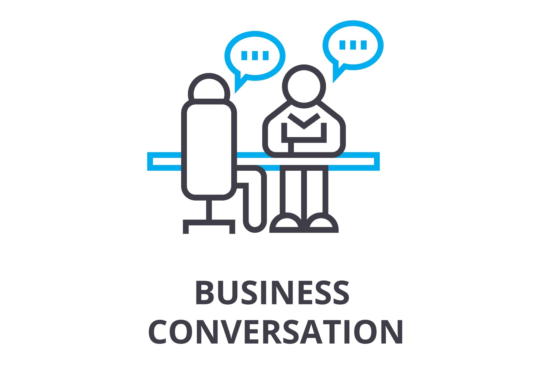 business conversation thin line icon, sign, symbol, illustation, linear ...