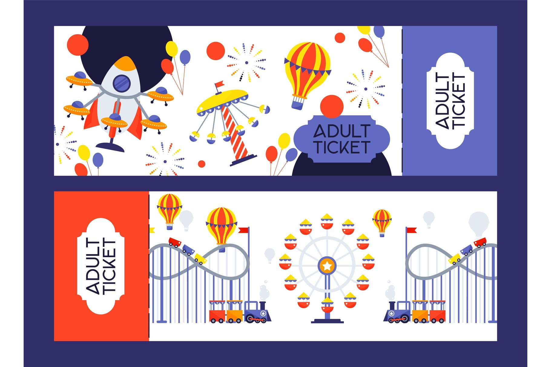 Amusement park ticket, vector | Graphic Objects ~ Creative Market