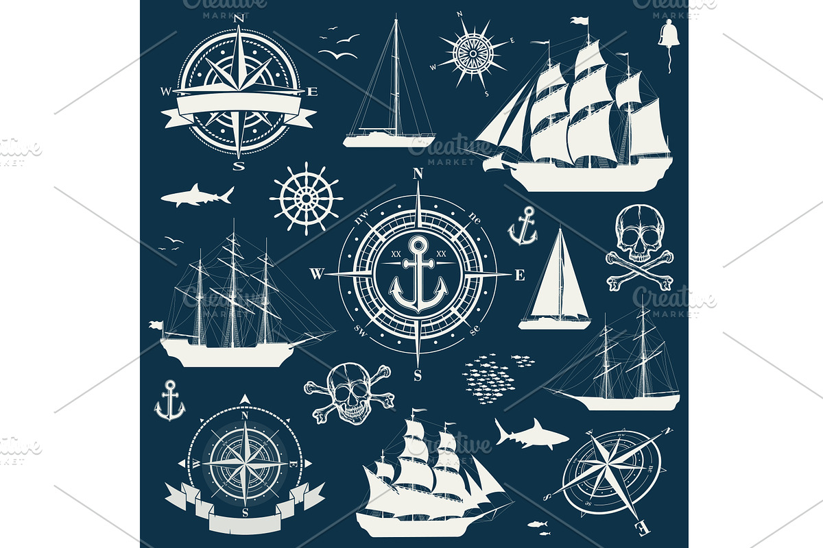 Vector nautical design collection, an Object Illustration by MSA-Graphics