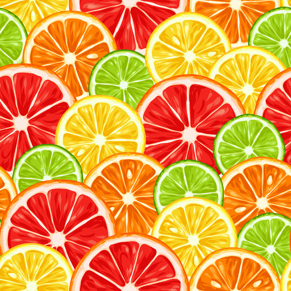 Patterns with citrus fruits slices., a Pattern Graphic by incomible