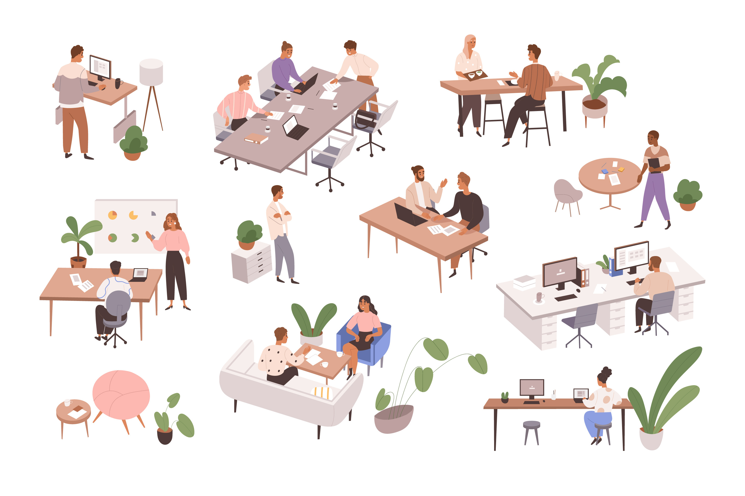 Business people work in office set, a Person Illustration by Good Studio
