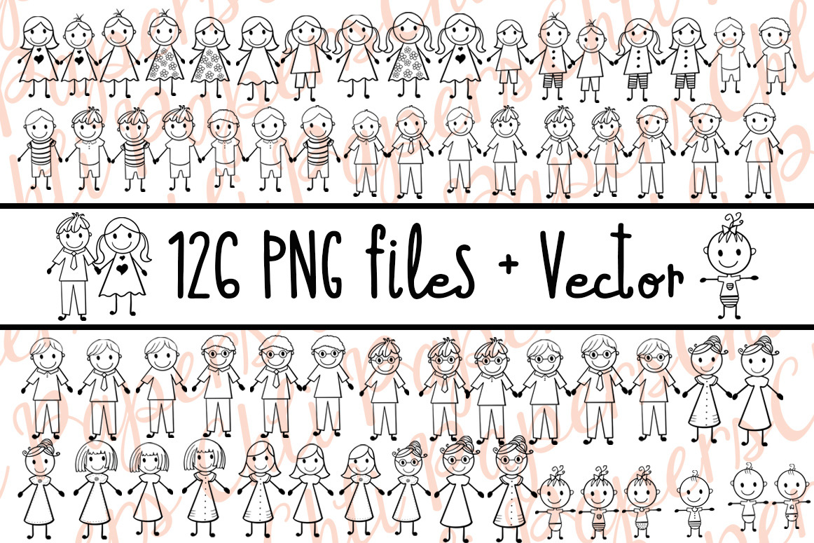 Stick Figure Clipart Figure Family, a Person Illustration by chilipapers