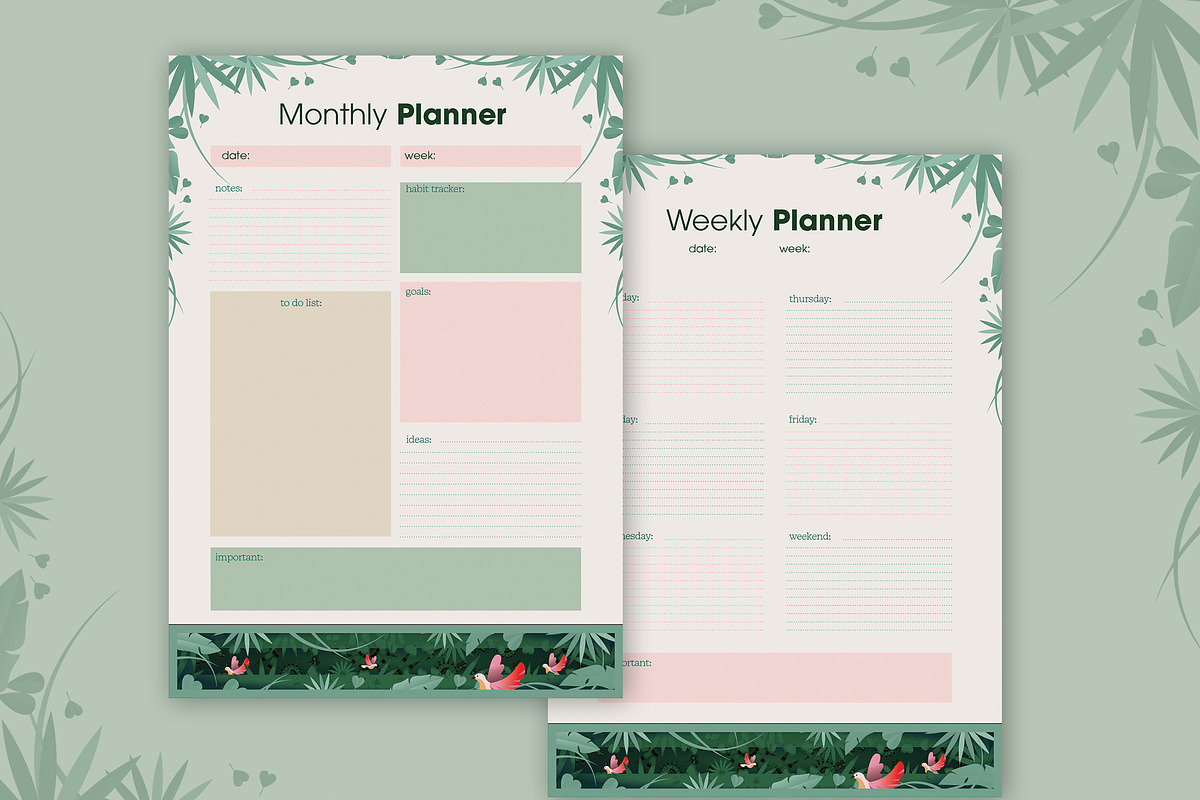 Planner with Tropical Accents, a Templates & Theme by wavebreak