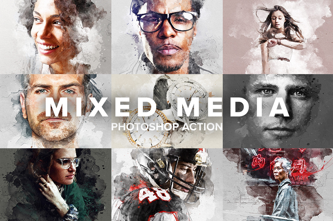Mixed Media Photoshop Action, an Action Add-On by Sevenstyles