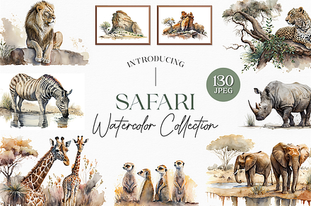 safari jungle animal clip art Vector | Creative Market
