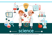 Flat science composition | Decorative Illustrations ~ Creative Market