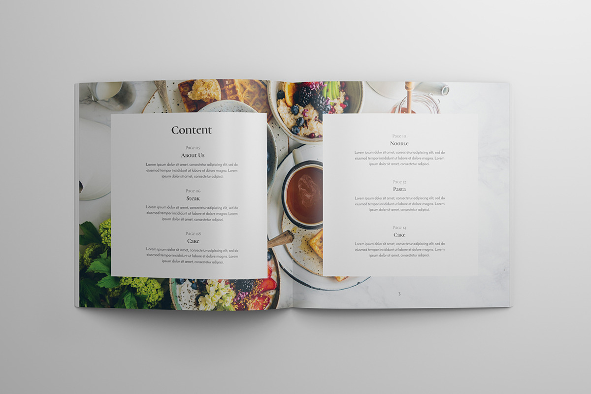 Square Cookbook / Recipebook, a Magazine Template by MA-KING_ART