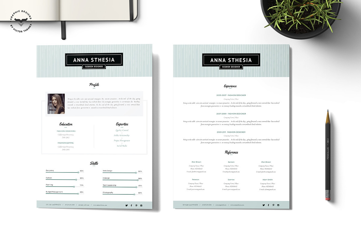 Fashion Designer CV Template, a Resume Template by VictorThemes