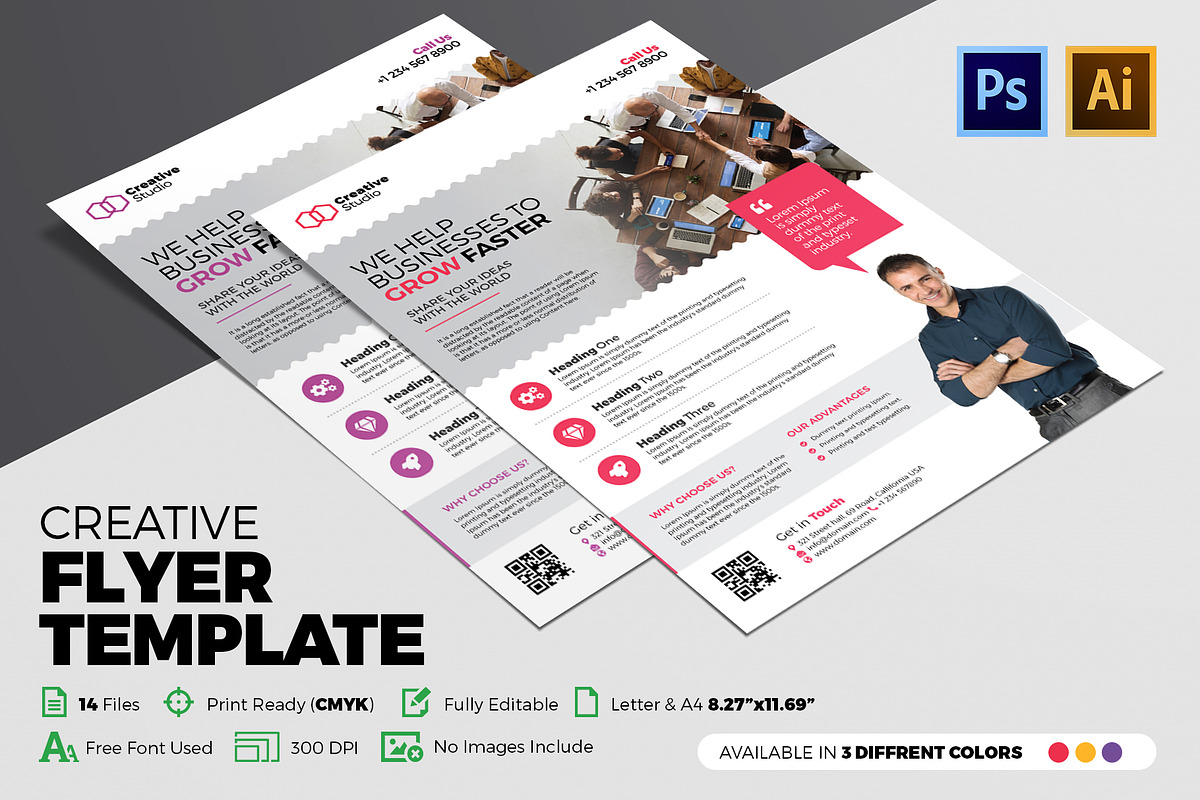 Flyer Design Template, a Flyer Template by Design'sTRIBE