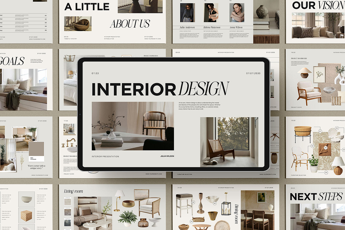 Interior Design Presentation Canva Template | Amare Creative