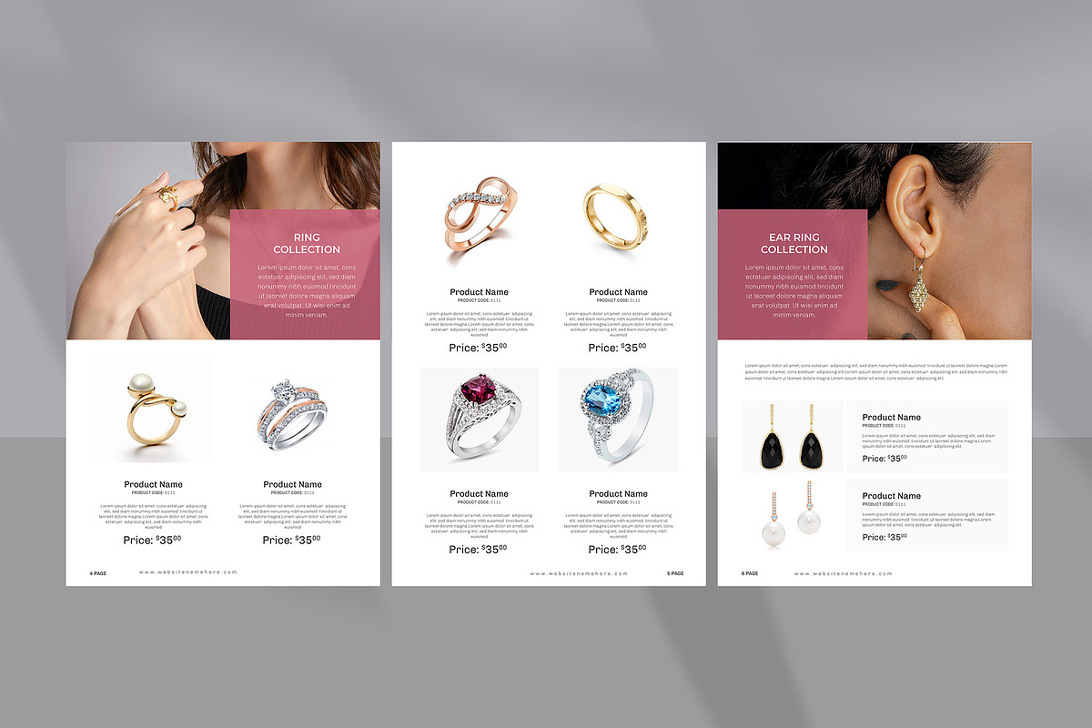 Jewelry Catalog Template Design