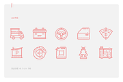 Red Short Lines, an Outline Icon by Kirill