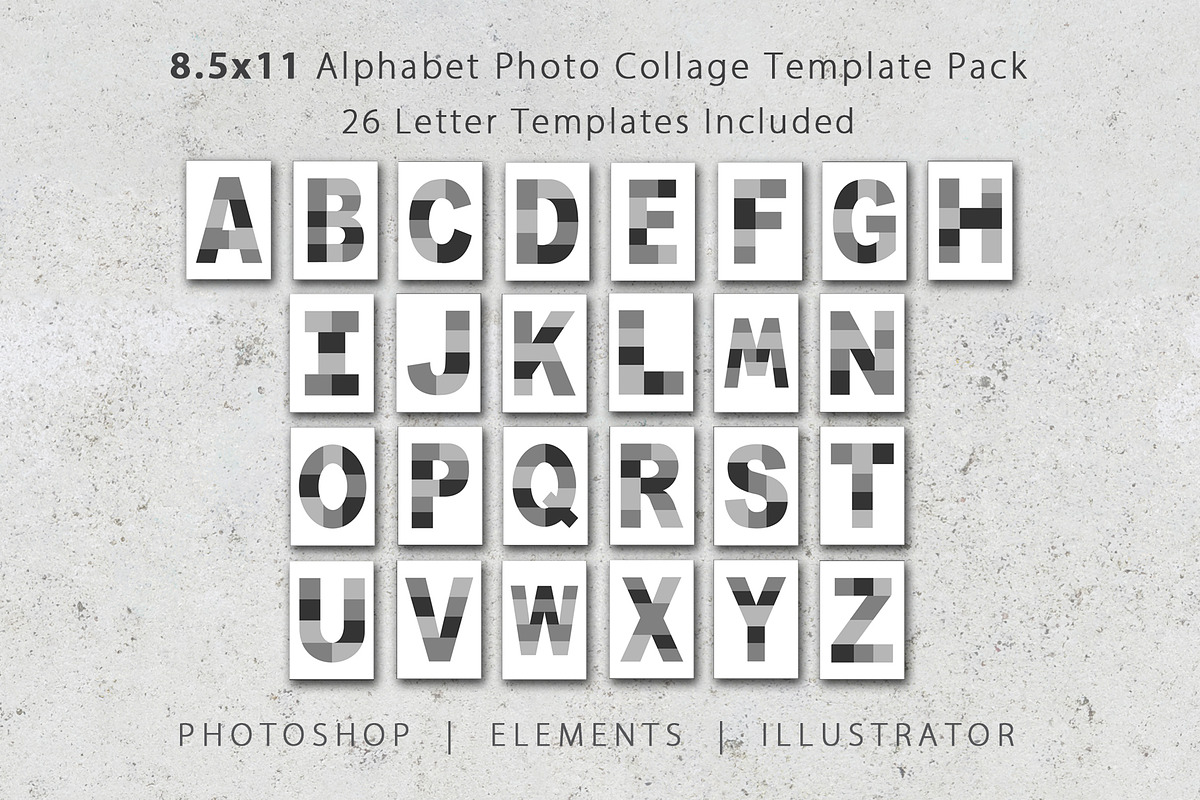 8.5x11 Alphabet Photo Template Pack, a Marketing Template by ...